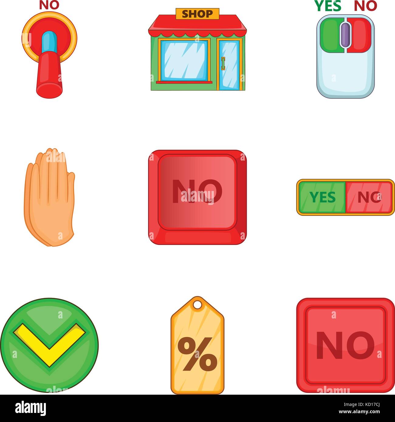 Select an answer icons set, cartoon style Stock Vector Image & Art - Alamy