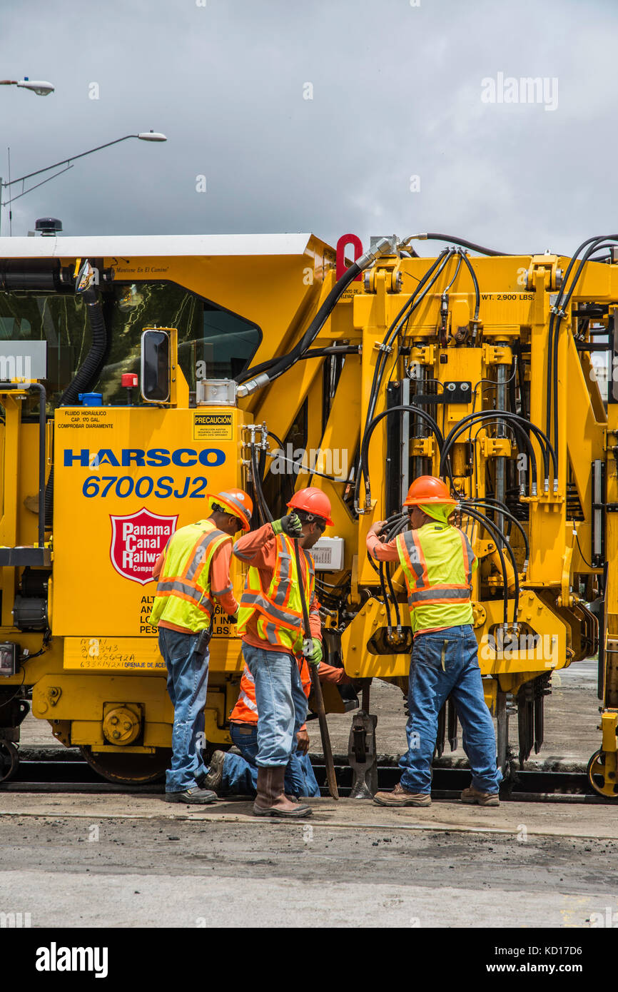 panama railway work Stock Photo - Alamy