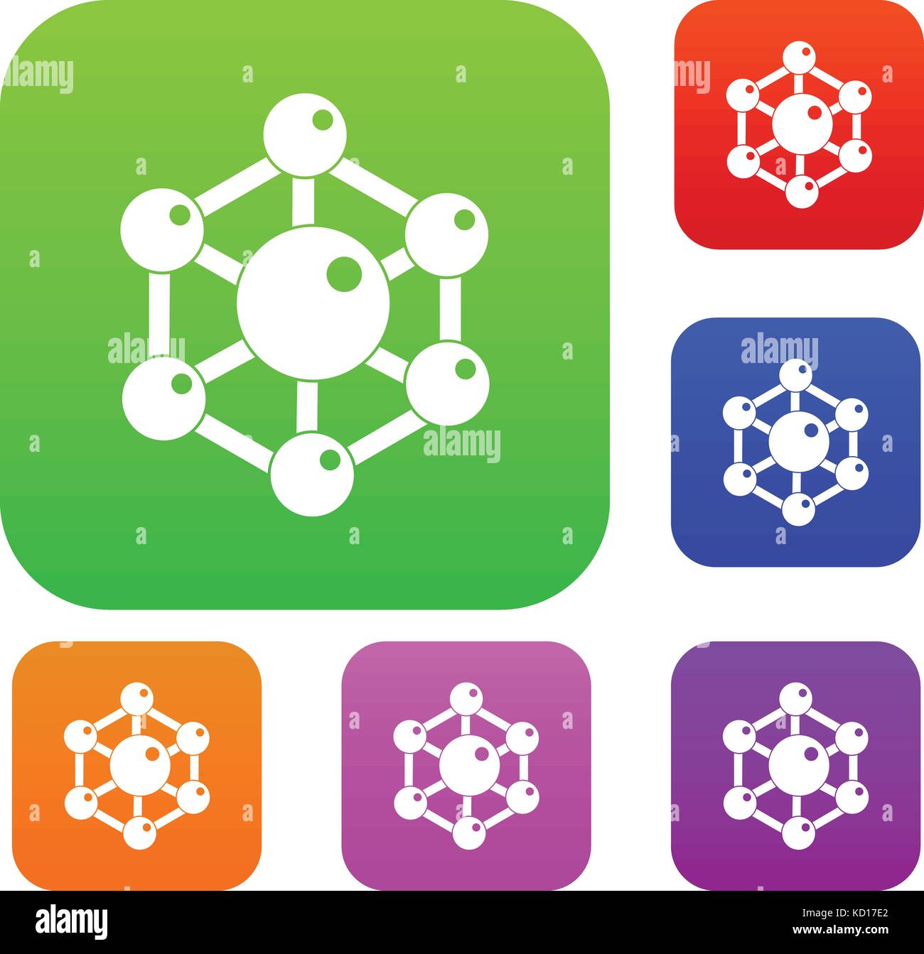 Chemical and physical molecules set color collection Stock Vector Image ...