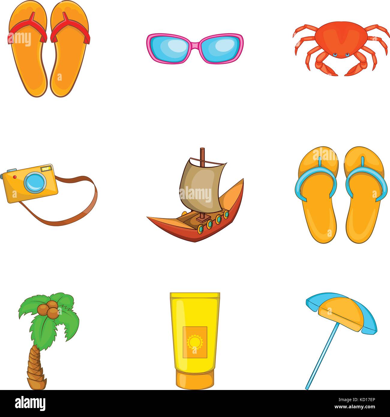 Sunburn icons set, cartoon style Stock Vector Image & Art - Alamy