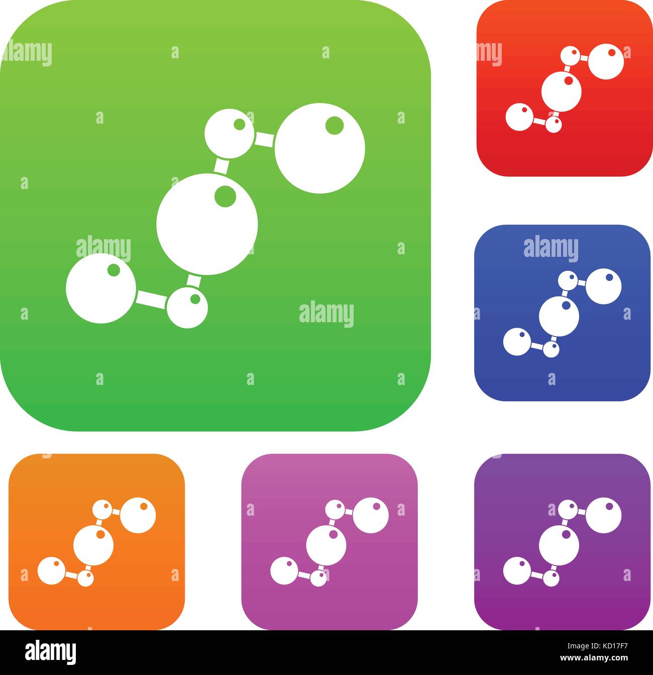 Chemical and physical molecules set color collection Stock Vector Image ...