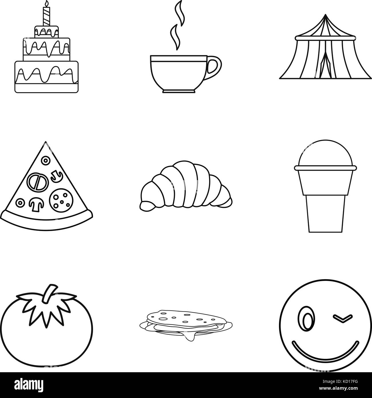 Festive cooking icons set, outline style Stock Vector Image & Art - Alamy