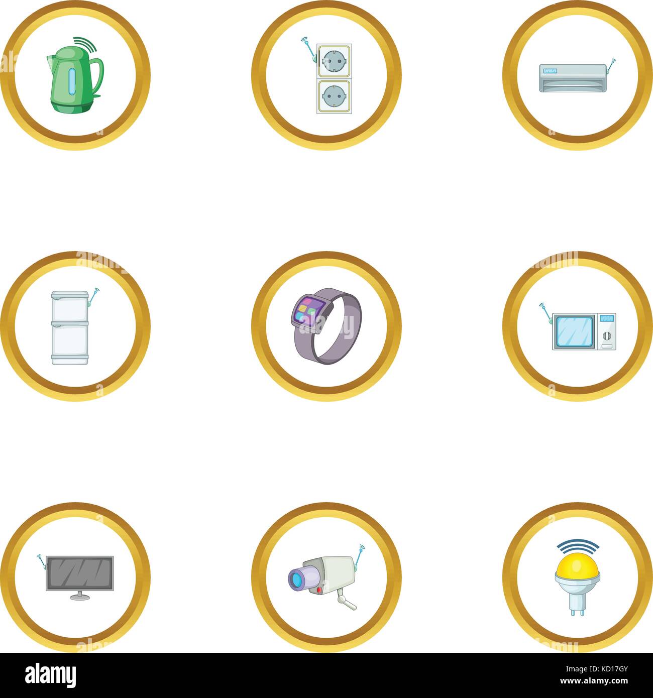 Smart electronic devices icons set, cartoon style Stock Vector Image ...