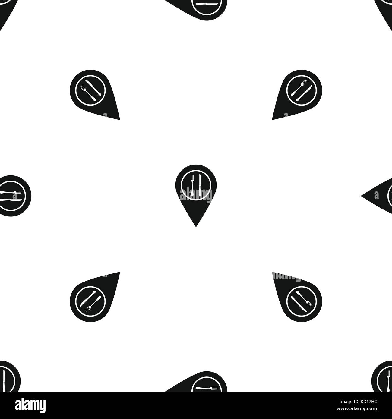 Map pin pointer with cafe or restaurant sign pattern seamless black Stock Vector Image & Art - Alamy