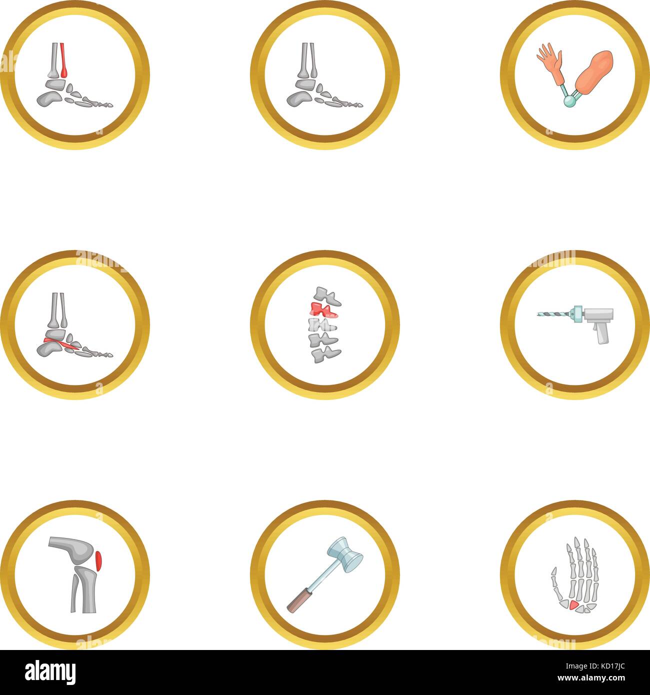 Orthopedic disease icons set, cartoon style Stock Vector Image & Art ...