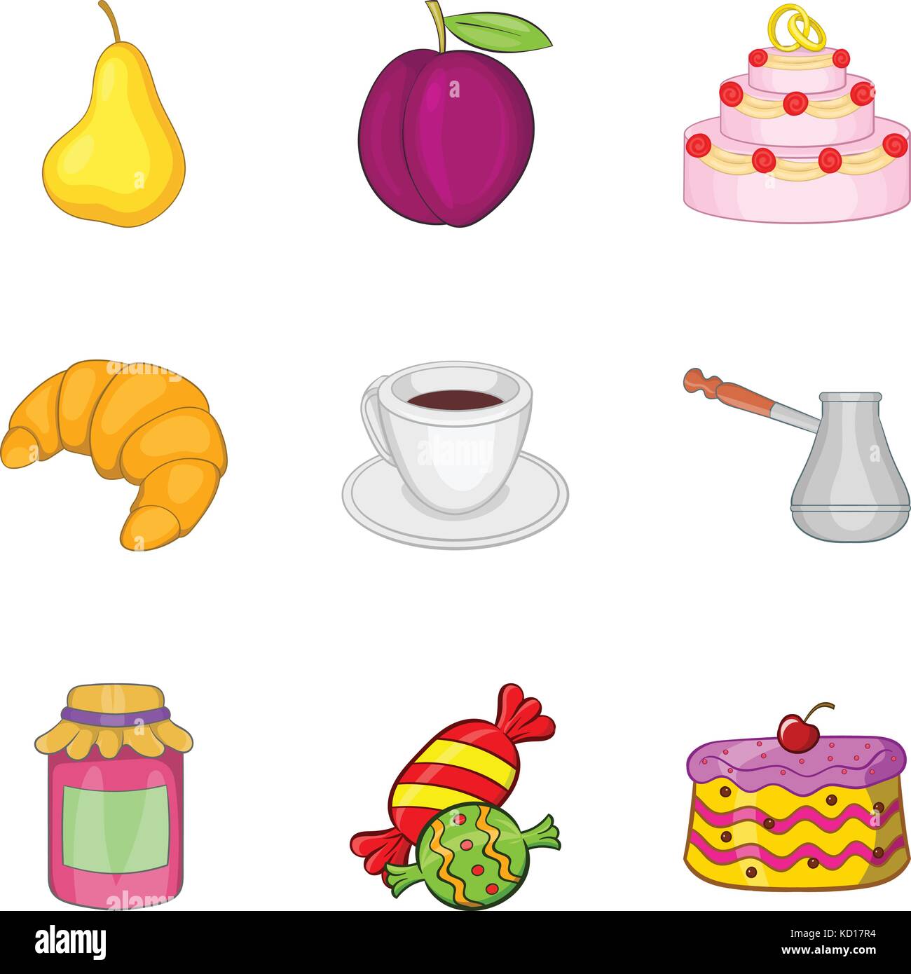 Saccharose icons set, cartoon style Stock Vector Image & Art - Alamy