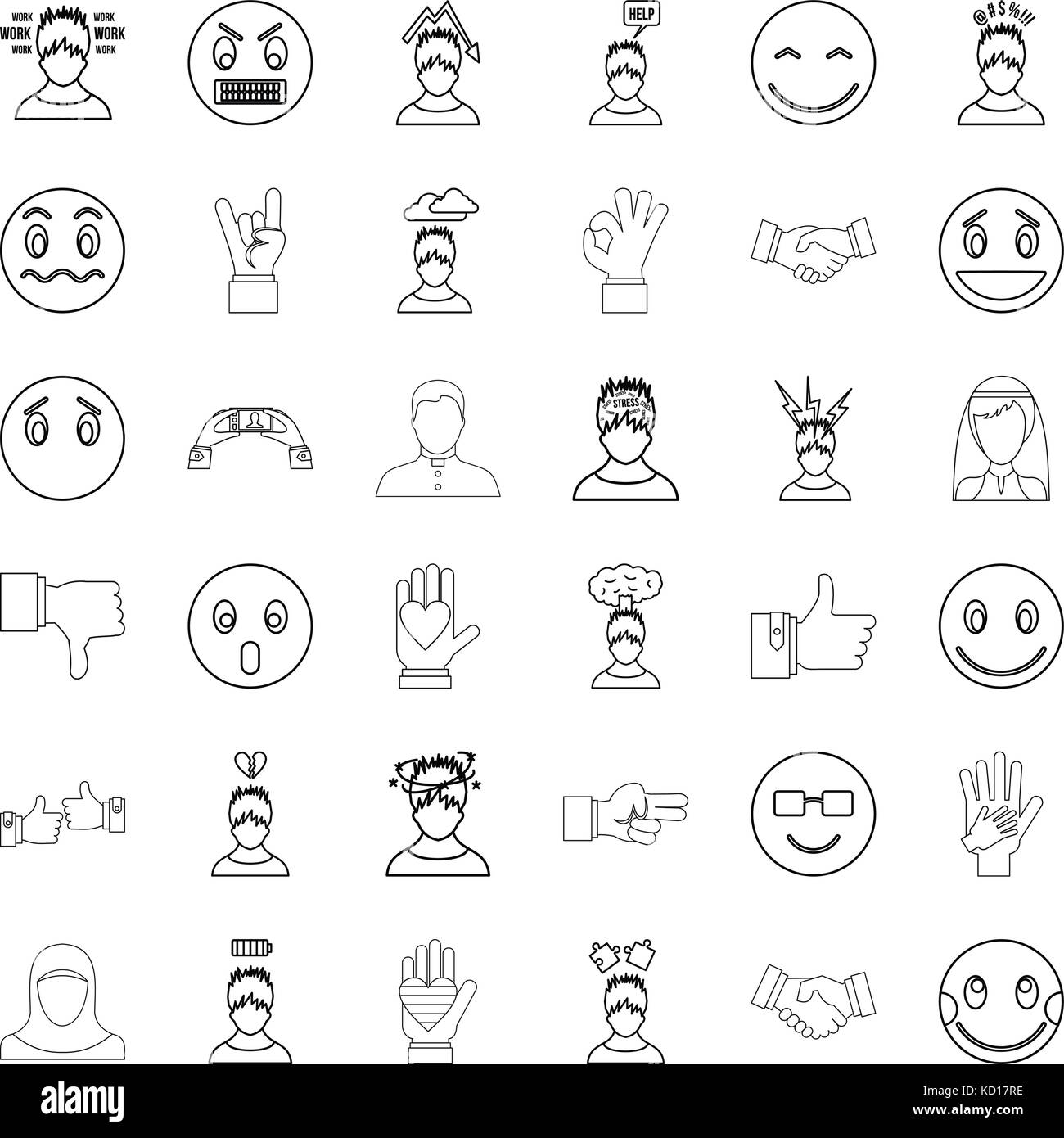 Person icons set, outline style Stock Vector Image & Art - Alamy