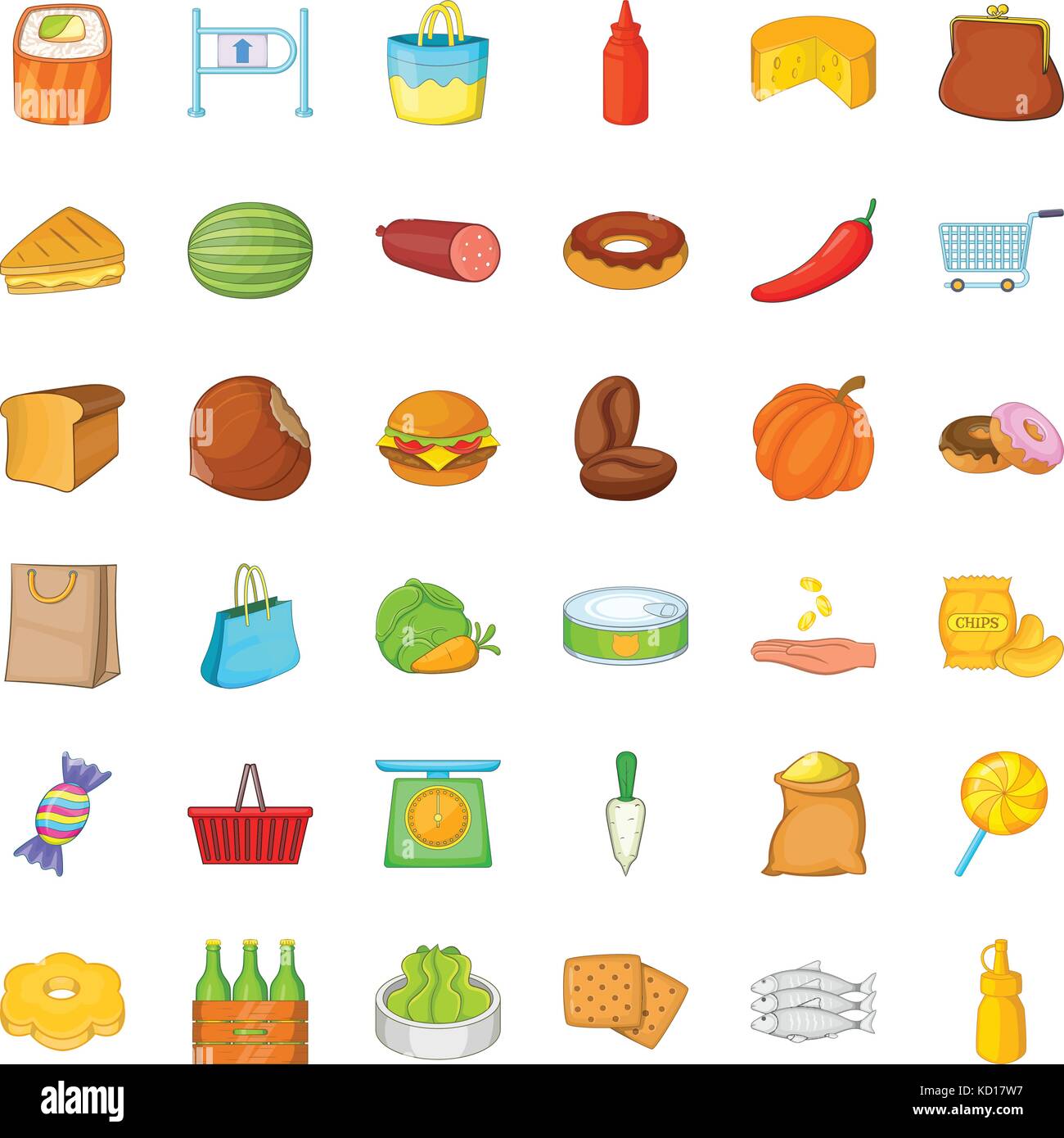 Burger icons set, cartoon style Stock Vector Image & Art - Alamy