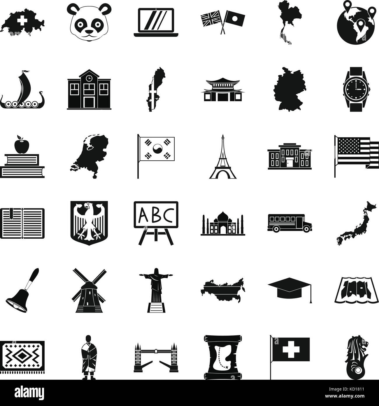 Navigation icons set, simple style Stock Vector Image & Art - Alamy