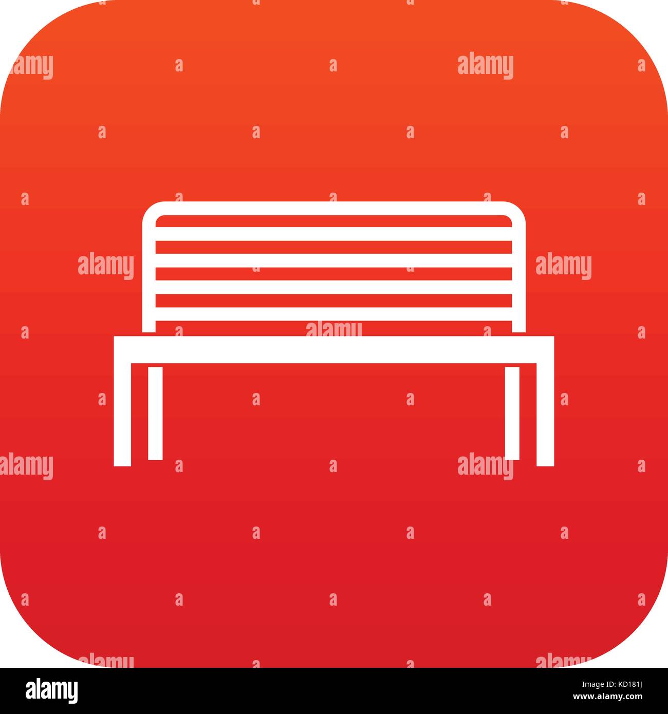 Bench icon digital red Stock Vector Image & Art - Alamy