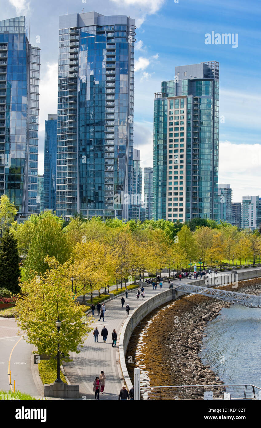 Section of the Coal Harbour Seawall (pedestrian walkway) and ...