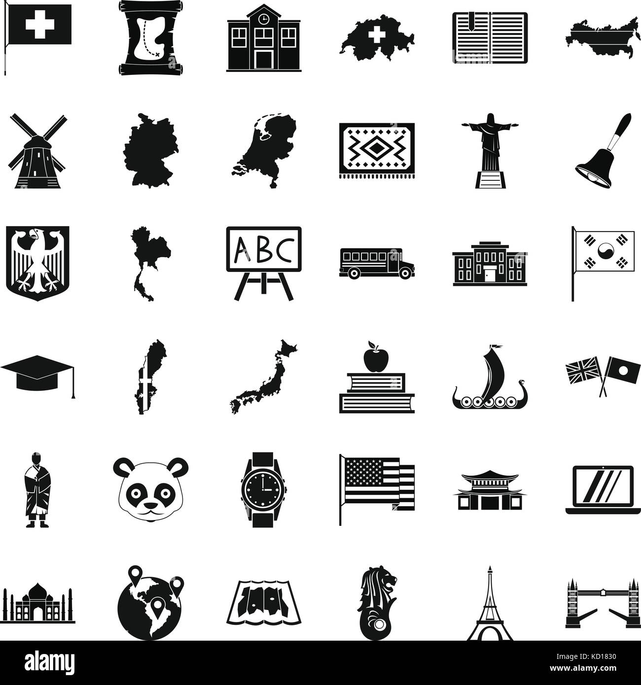 Destination icons set, simple style Stock Vector Image & Art - Alamy