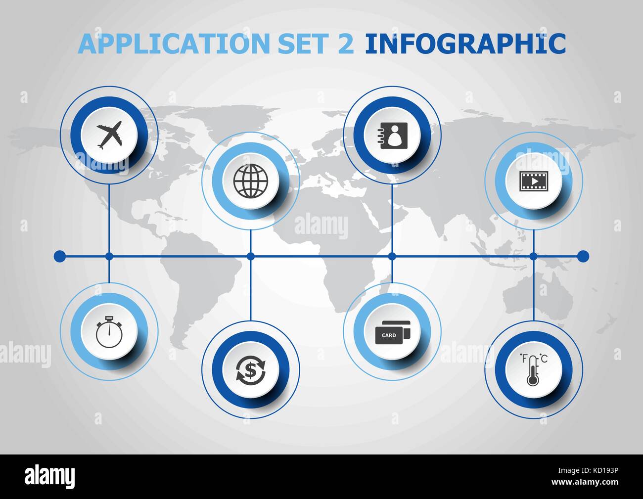 Infographic design with application icons. set 2, stock vector Stock ...
