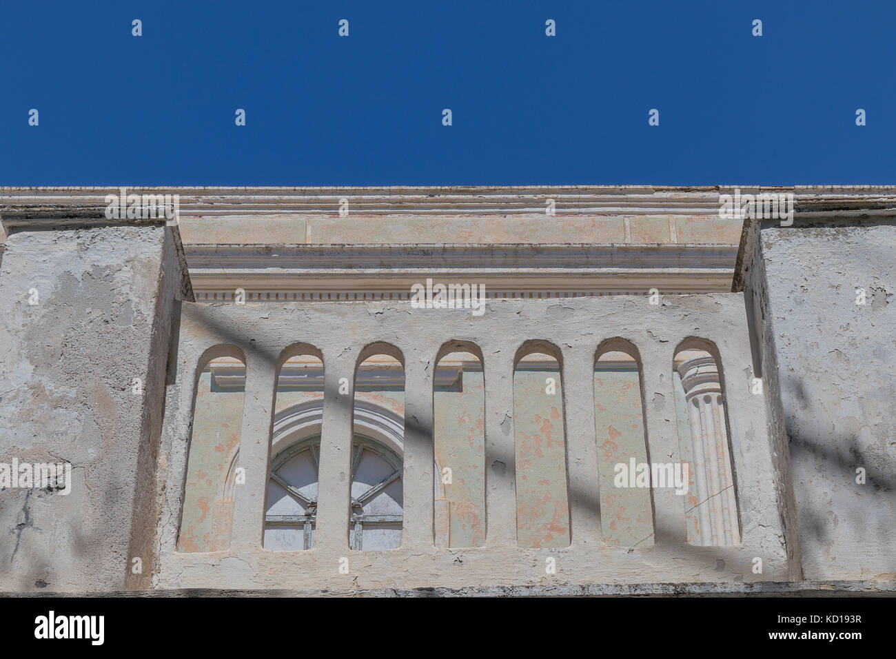 Ancient Greek balcony, ancient Greek architecture. Santorini Stock ...