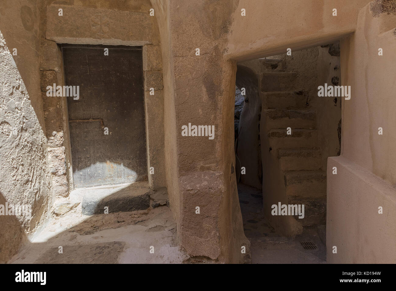 Interior of fort in Santorini, old architecture Stock Photo - Alamy