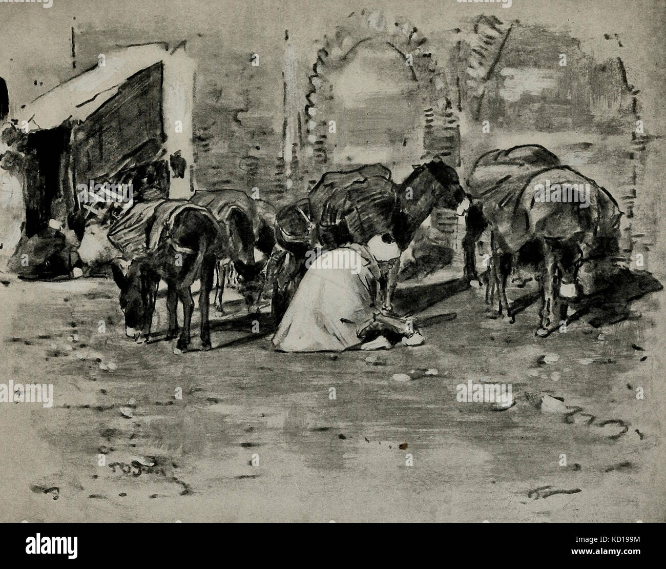 Street scene in Tangiers, Morocco, circa 1900 Stock Photo - Alamy