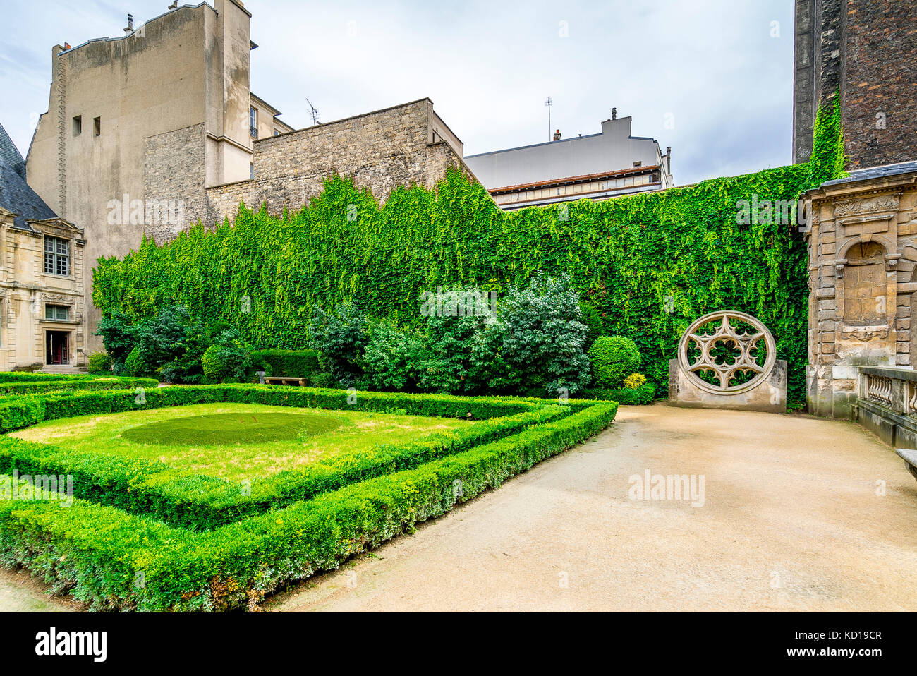 Beautiful garden within the Hôtel de Sully. The Hôtel de Sully is a ...
