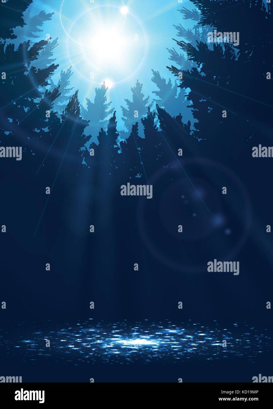 Forest background with sunbeams Stock Vector Image & Art - Alamy