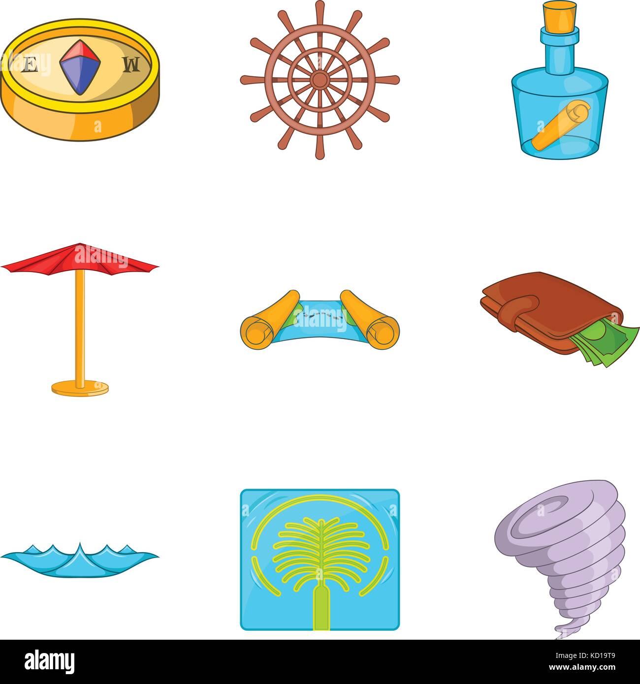 Tropical vacation icons set, cartoon style Stock Vector Image & Art - Alamy