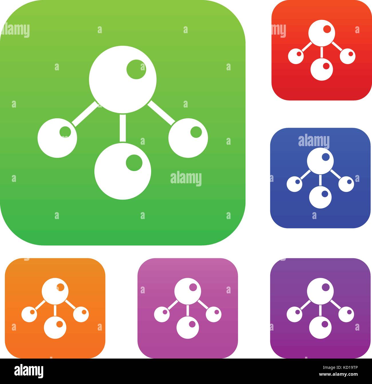 Chemical and physical molecules set color collection Stock Vector Image ...