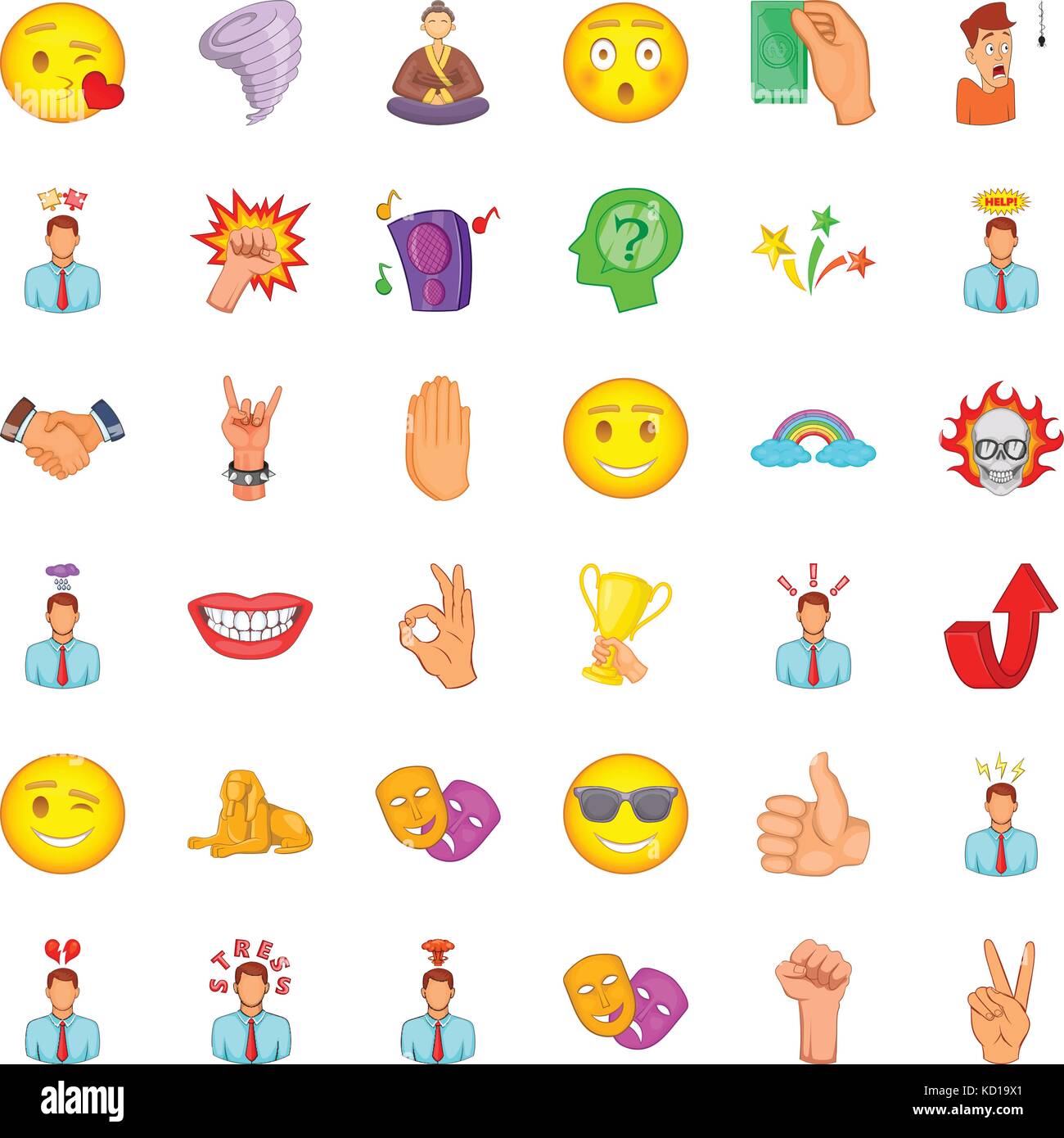 Firework icons set, cartoon style Stock Vector Image & Art - Alamy