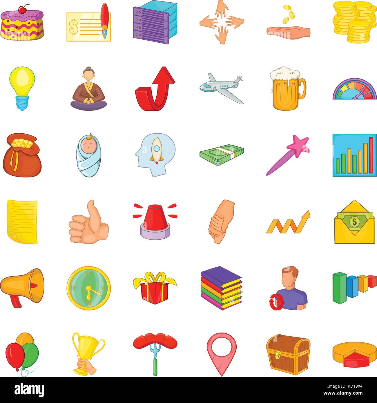 Growth icons set, cartoon style Stock Vector Image & Art - Alamy