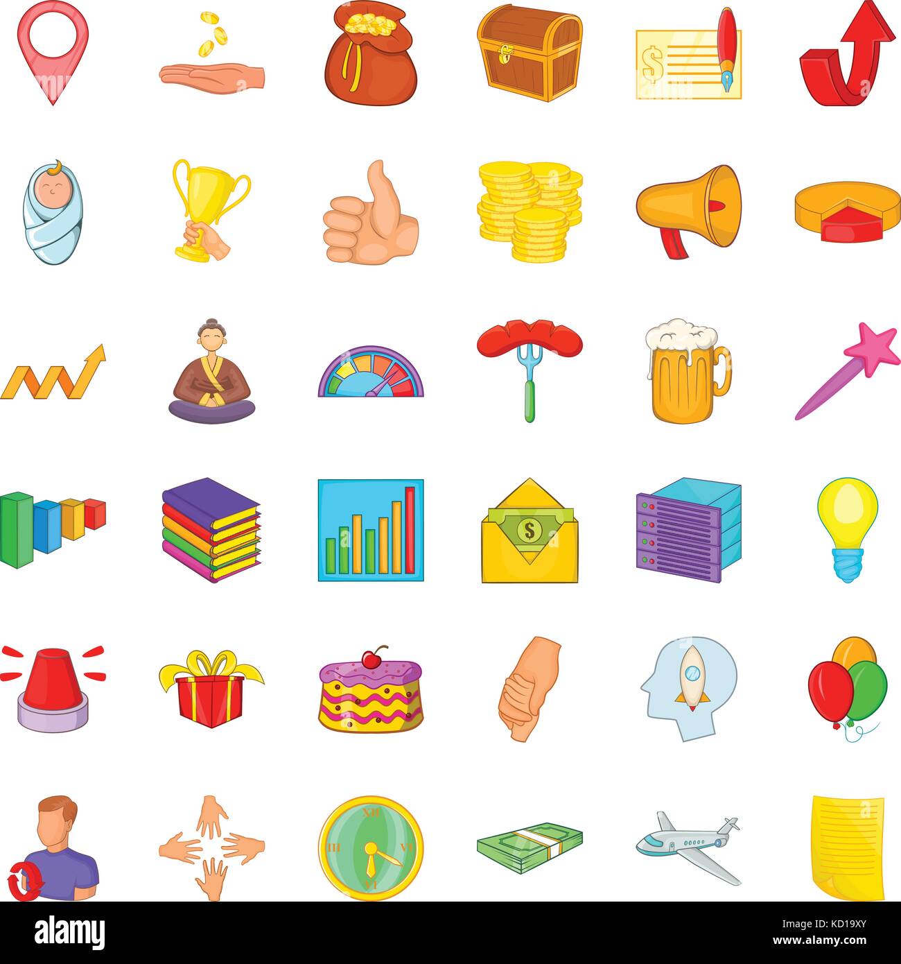 Increase icons set, cartoon style Stock Vector Image & Art - Alamy