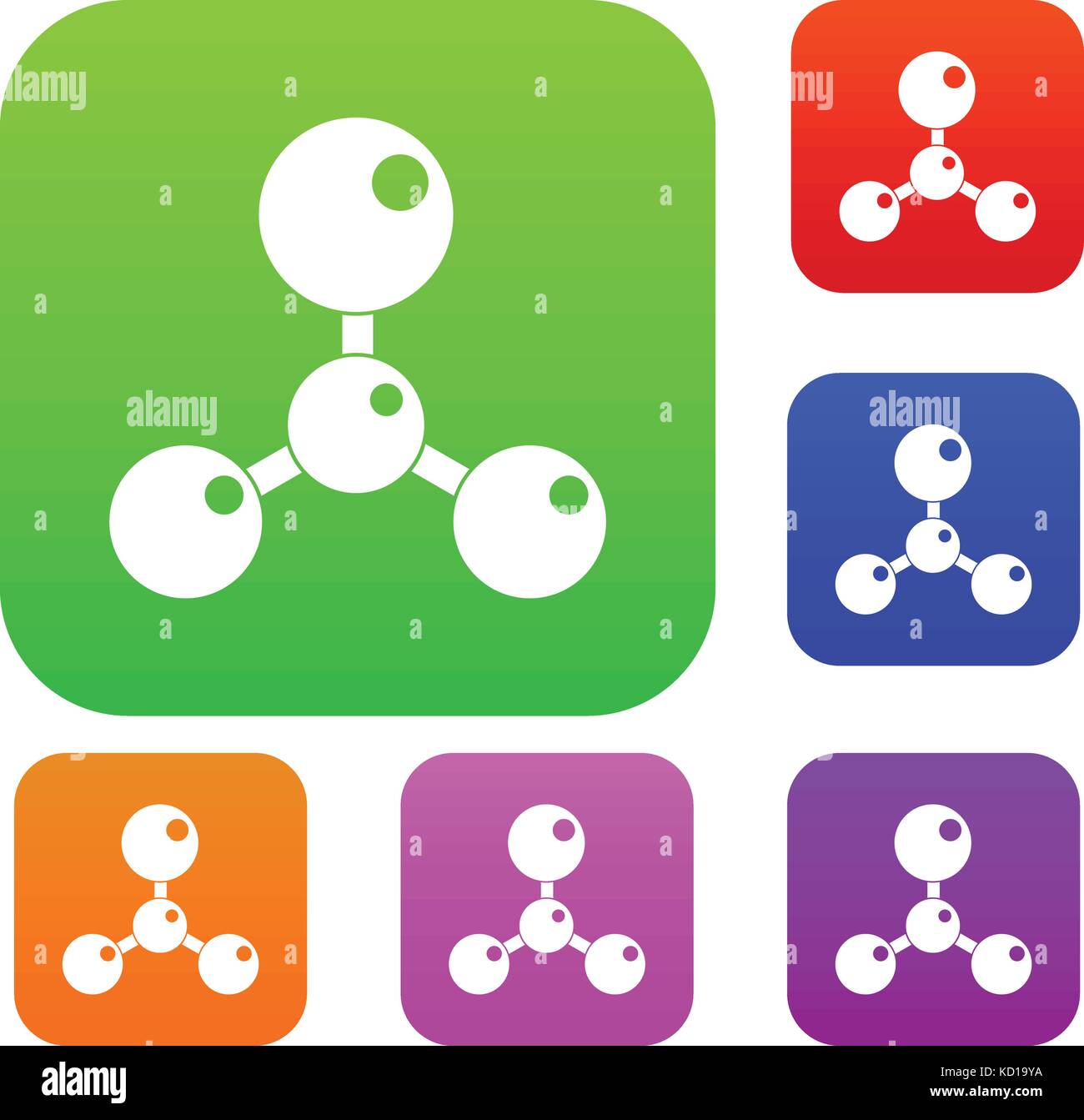 Chemical and physical molecules set color collection Stock Vector Image ...