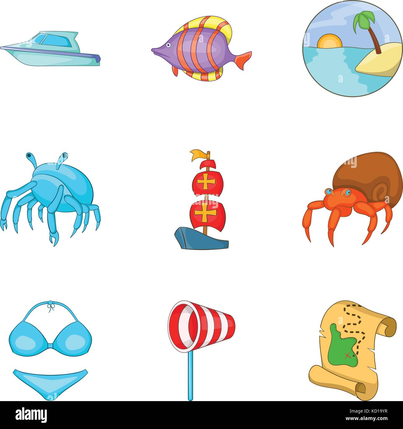 Hot country icons set, cartoon style Stock Vector Image & Art - Alamy