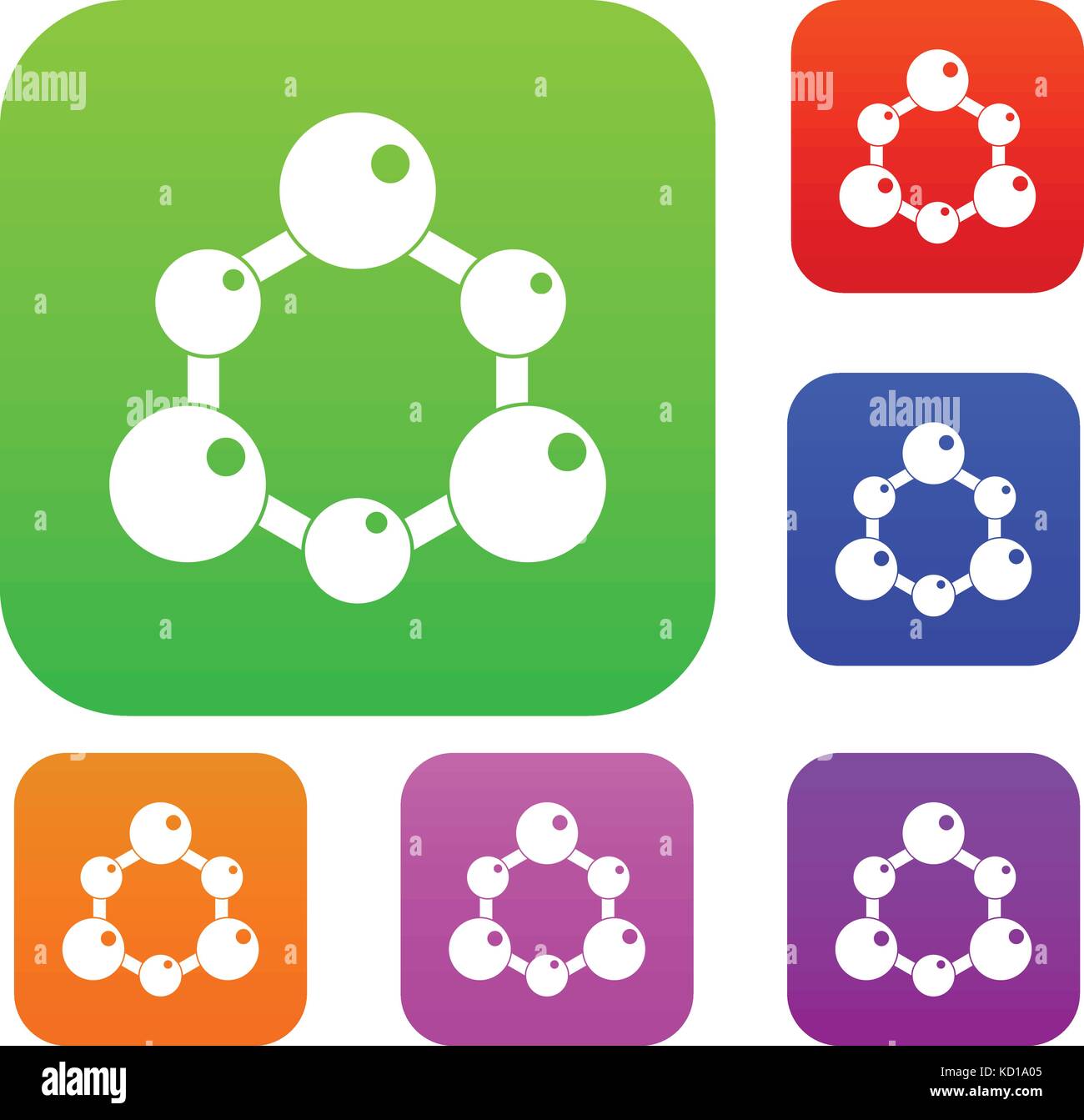 Chemical and physical molecules set color collection Stock Vector Image ...