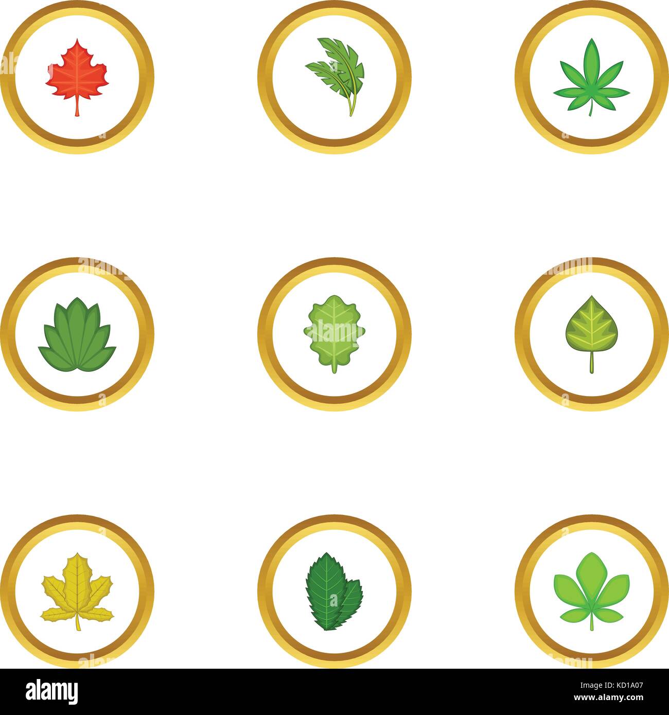 Autumn leaves icons set, cartoon style Stock Vector Image & Art - Alamy