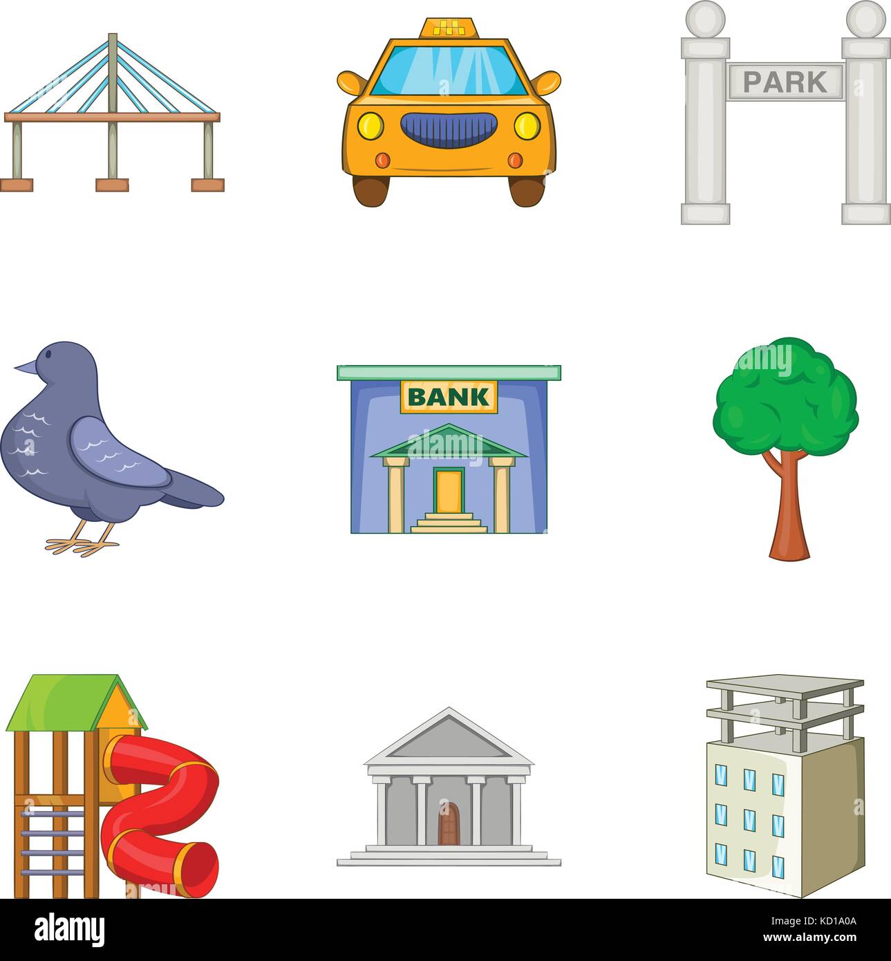 Capital icons set, cartoon style Stock Vector Image & Art - Alamy