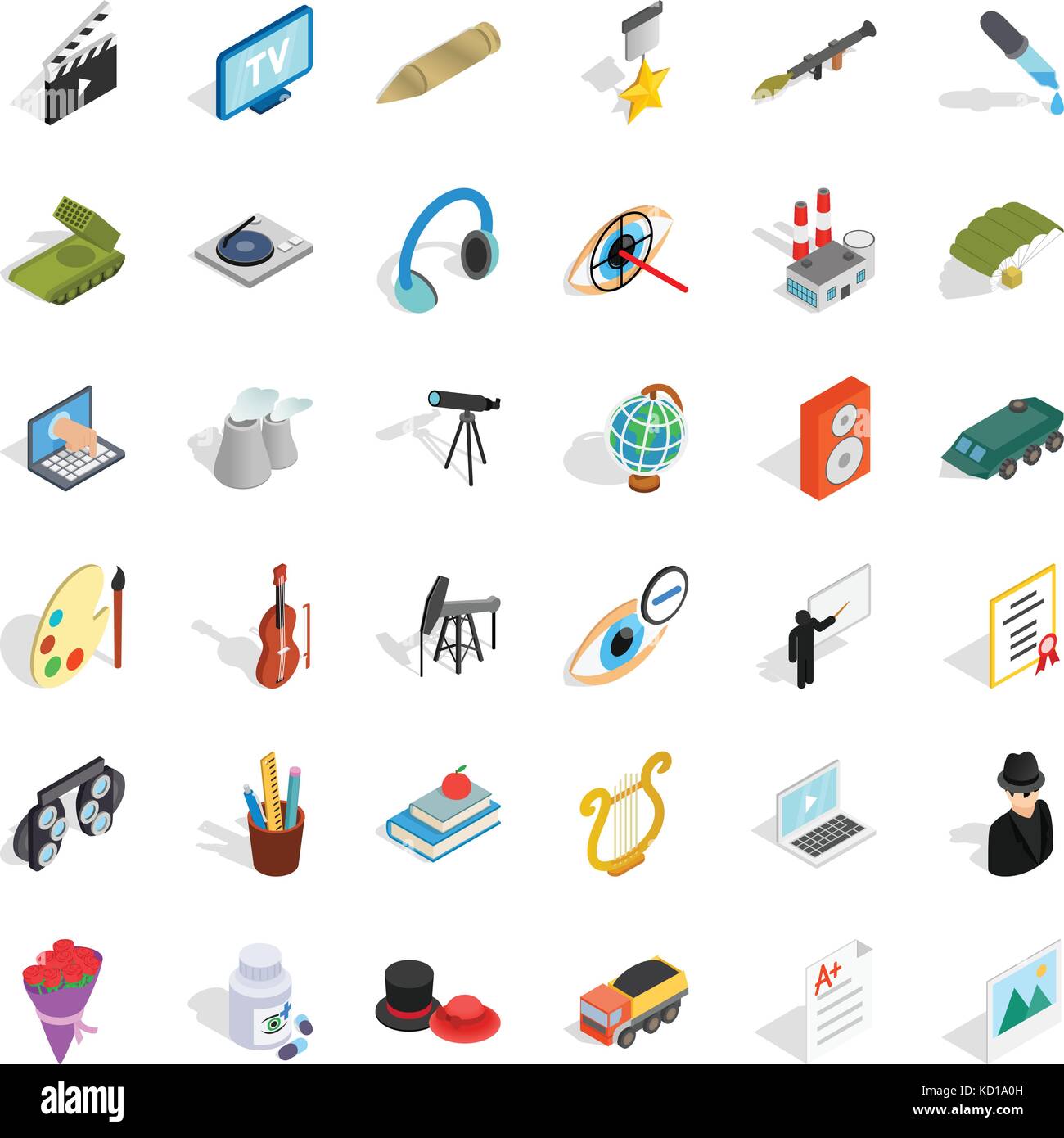 Working icons set, isometric style Stock Vector Image & Art - Alamy
