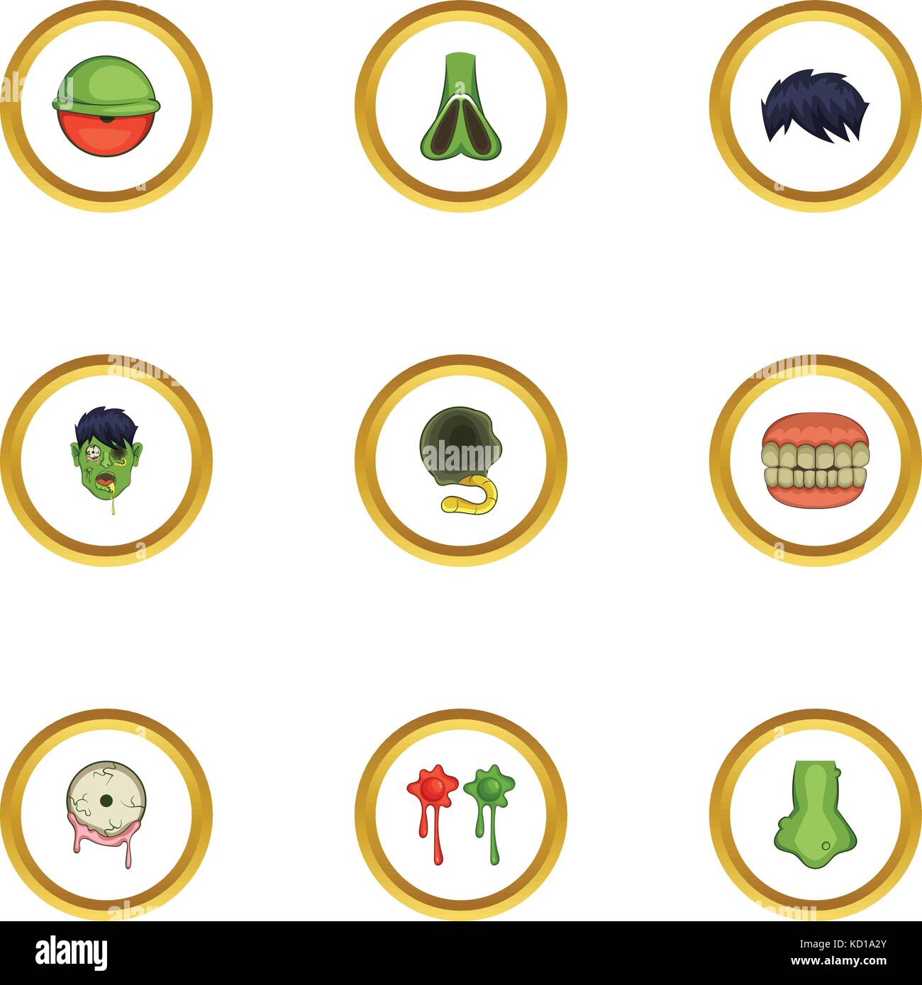 Zombie icons set, cartoon style Stock Vector Image & Art - Alamy