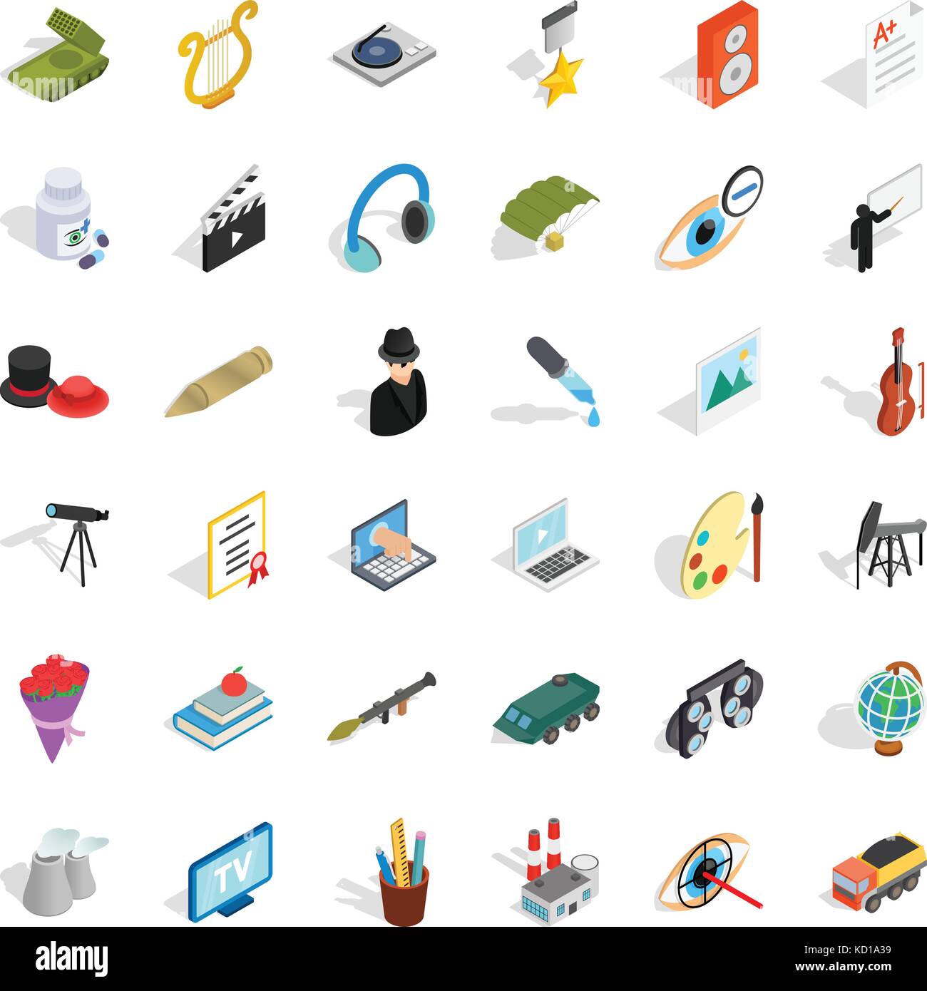 Acting icons set, isometric style Stock Vector Image & Art - Alamy