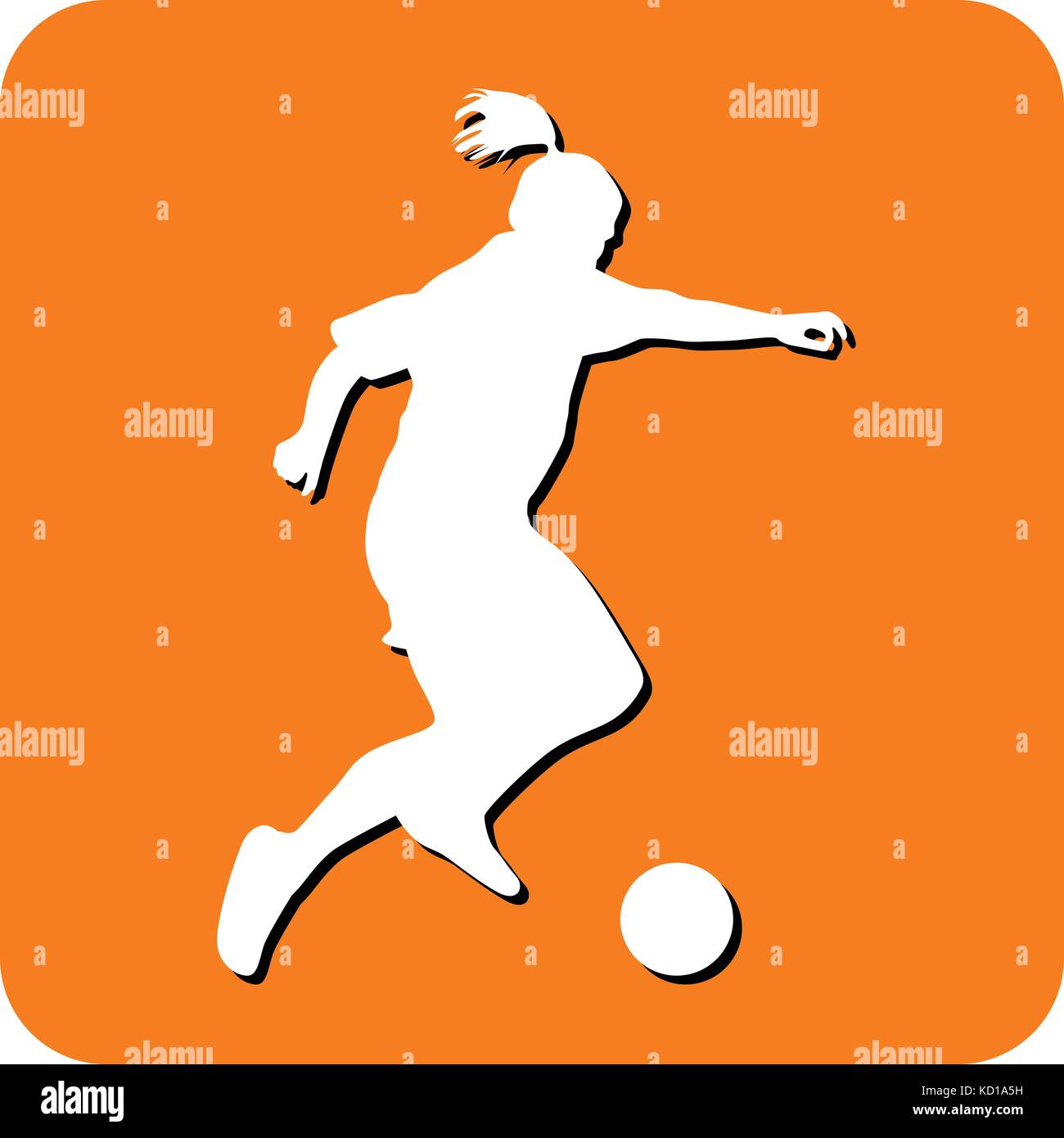 woman soccer player Stock Vector Image & Art - Alamy