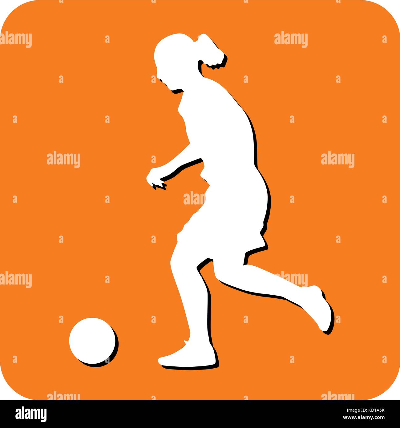 woman soccer player Stock Vector Image & Art - Alamy