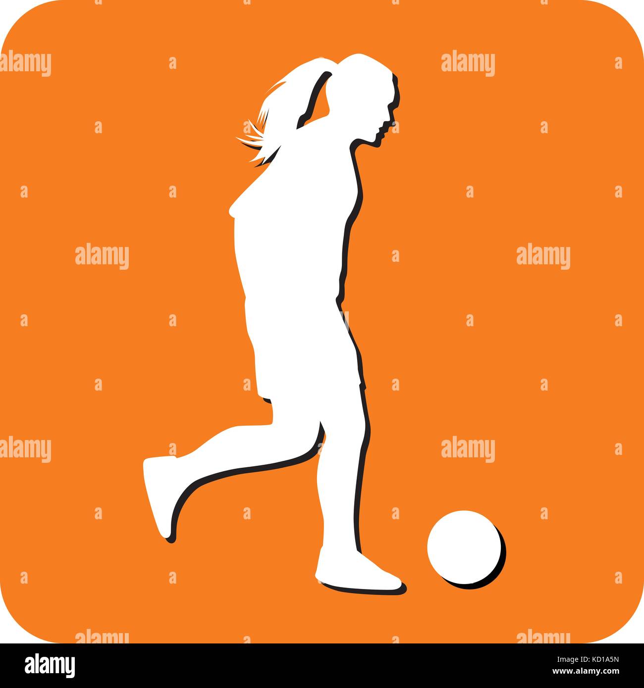 woman soccer player Stock Vector Image & Art - Alamy