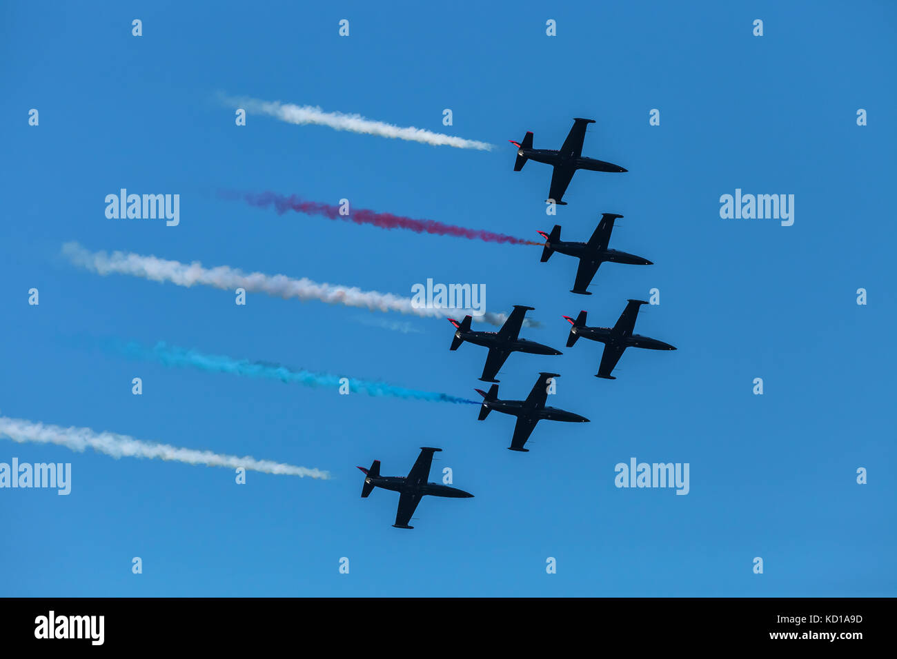 The United States Navy airplanes perform during the Fleet Week airshow ...