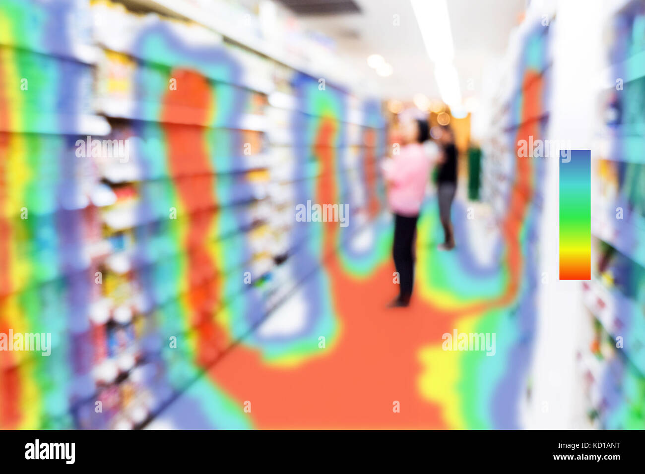 Heatmap Analytic in smart retail shop technology concept. Artificial ...