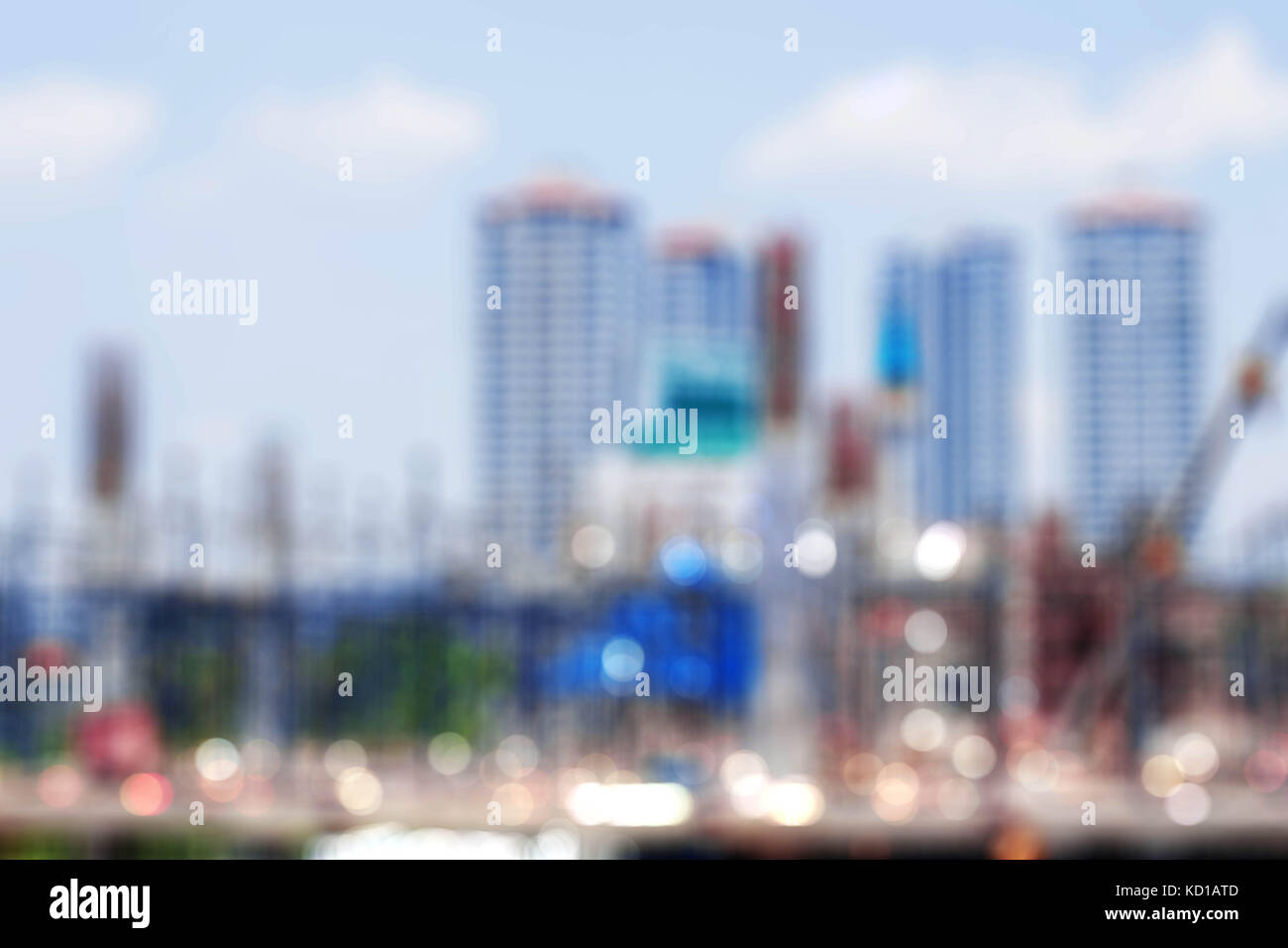 The building of construction with a blurred background Stock Photo - Alamy