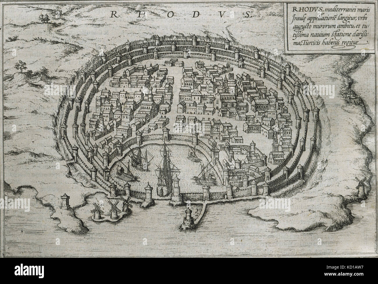 History of the Island of Rhodes. View of Rhodes. Theater of the main ...