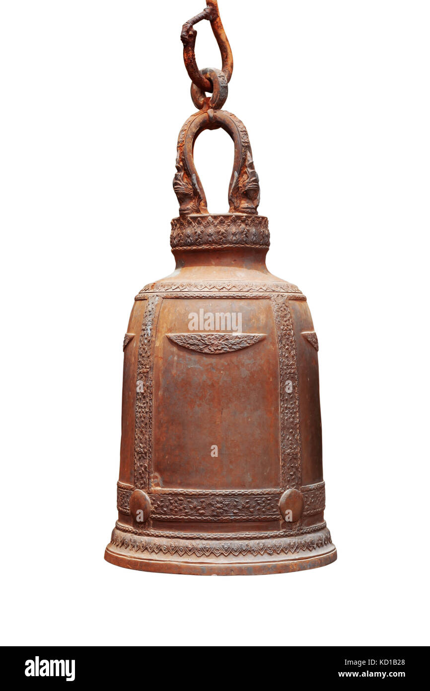 Old bell and rusty with a white background Stock Photo - Alamy