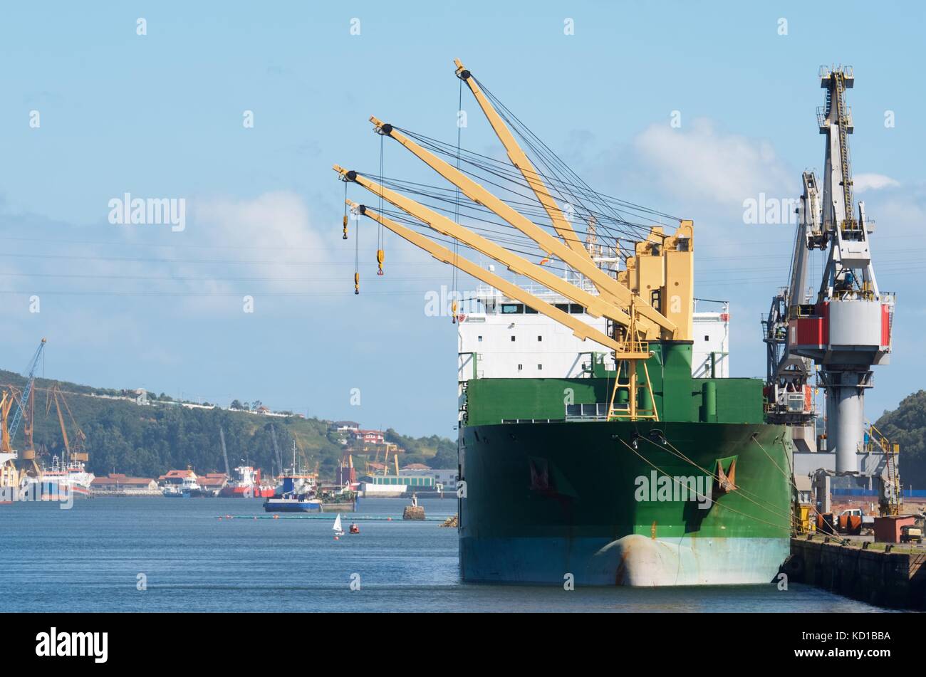 cargo ships in the port of Aviles, Asturias, Spain Stock Photo - Alamy