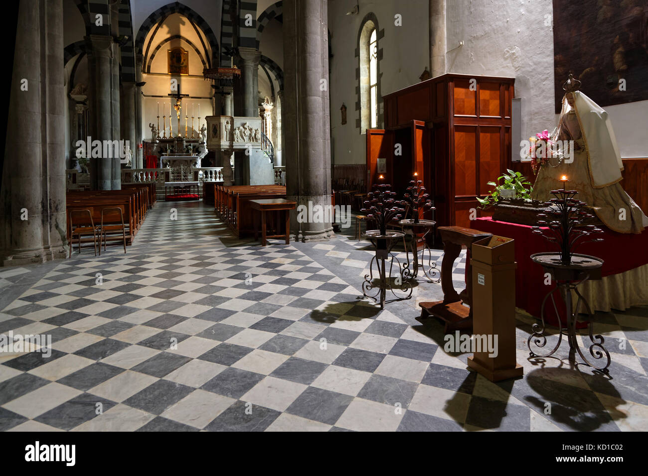MANAROLA, Italy, June 4, 2017 : Inside the church of Manarola in the ...