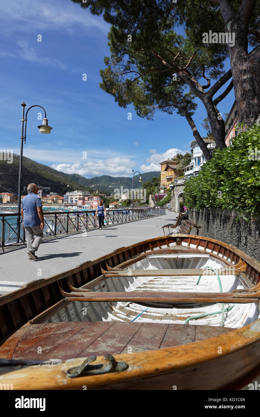 LEVANTO, Italy, June 4, 2017 : The beach of Levanto. Levanto, in the ...