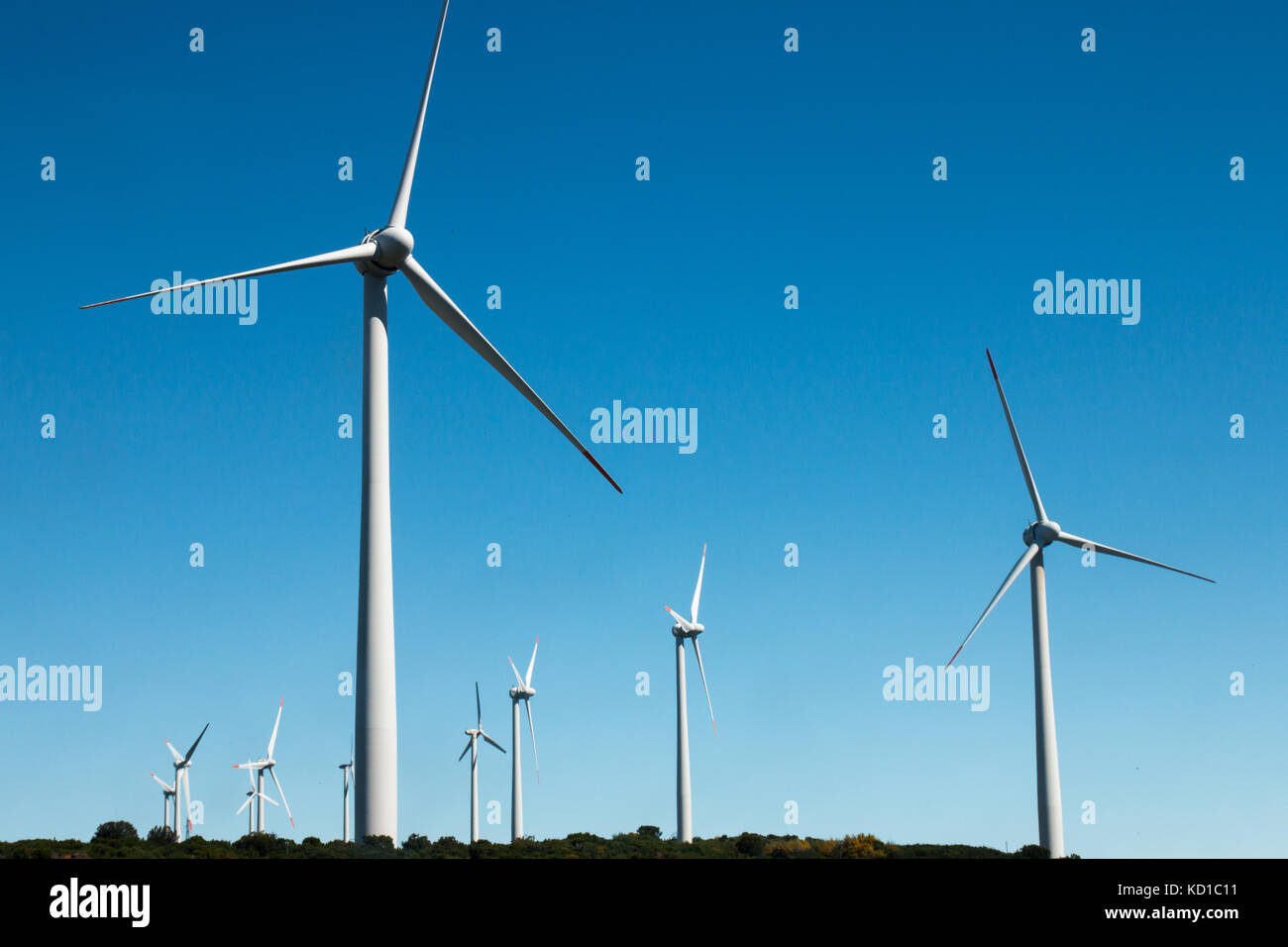 Wind turbines in Paul da Serra plateau landscape, located in Madeira ...