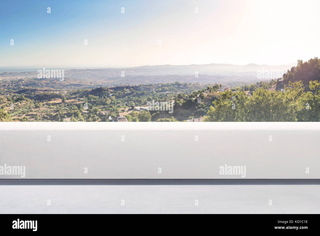 Beautiful view of little village and green landscapes from outdoor ...