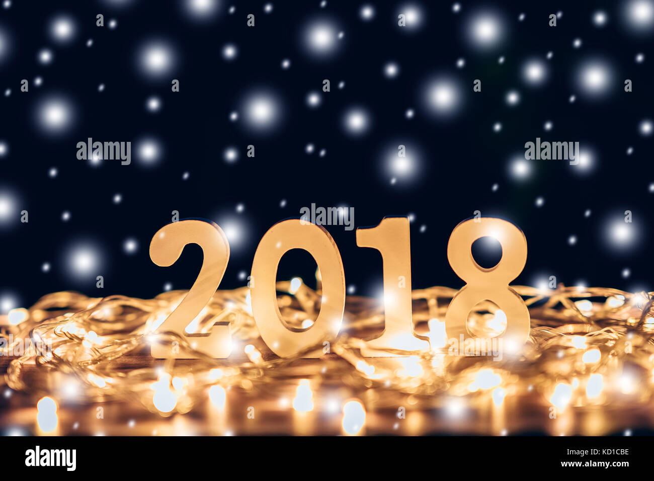 Wooden numbers forming the number 2018, For the new year and chrismas ...