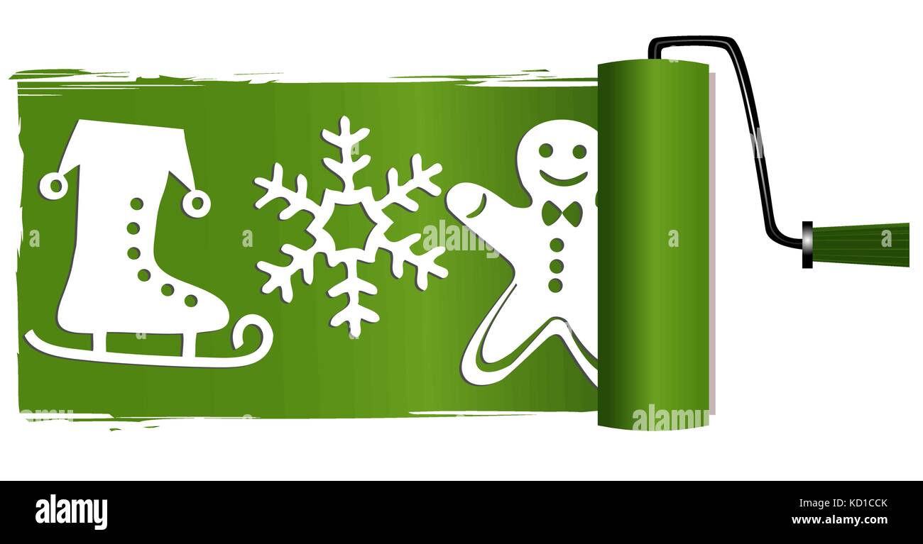 Christmas paint roller Stock Vector Image & Art - Alamy